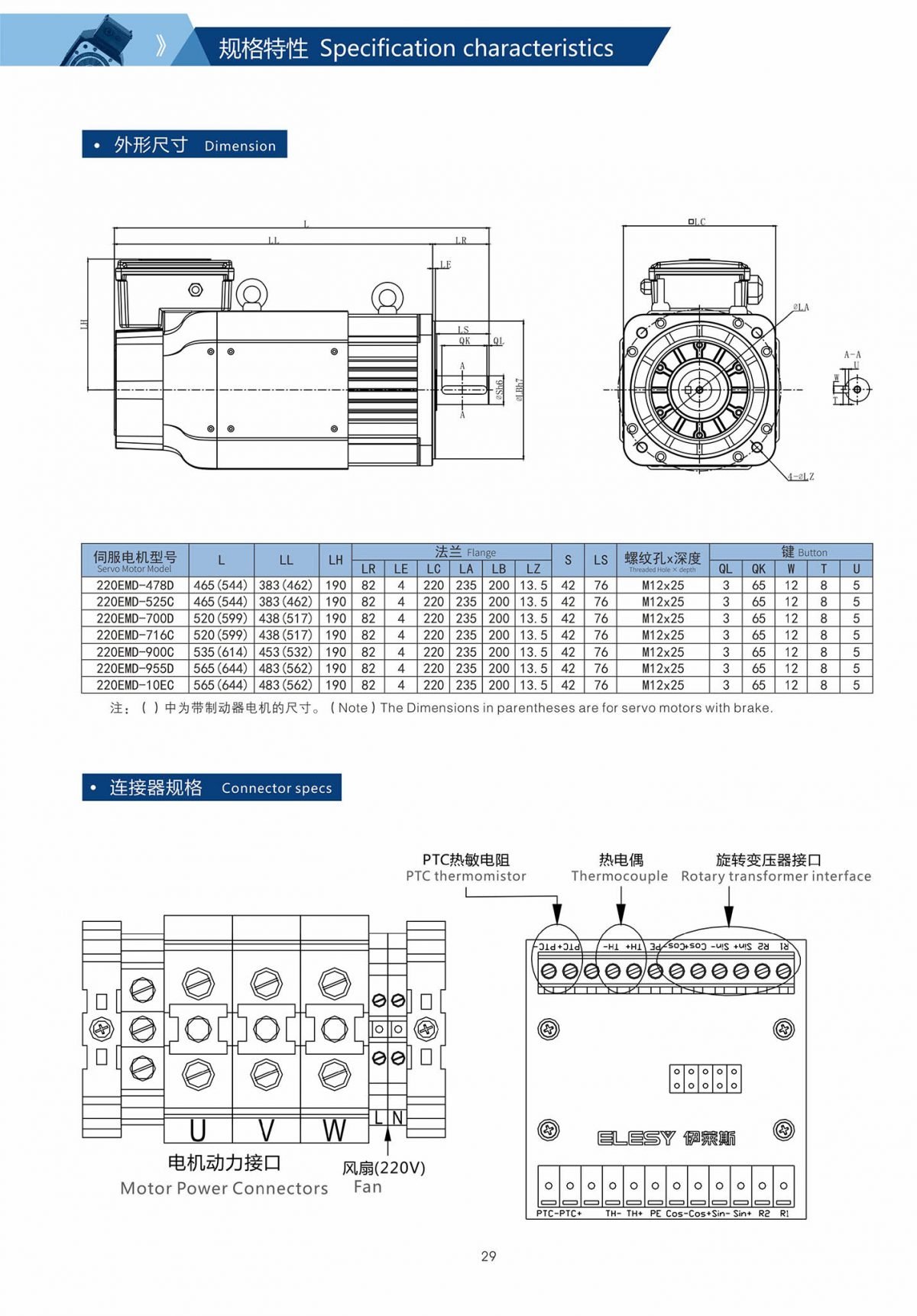 220 series servo motors - Linear actuators and electric cylinders